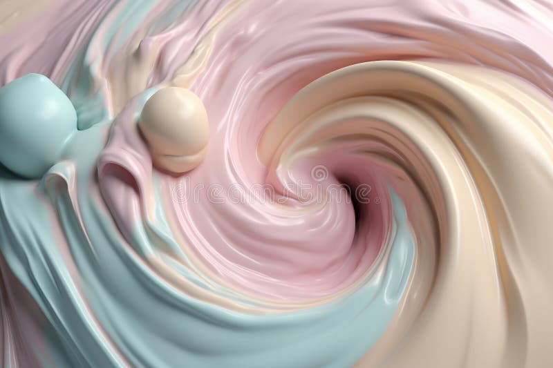 Abstract Illustration - Dynamic Colorful Cream Twirl, 3d Rendering ...