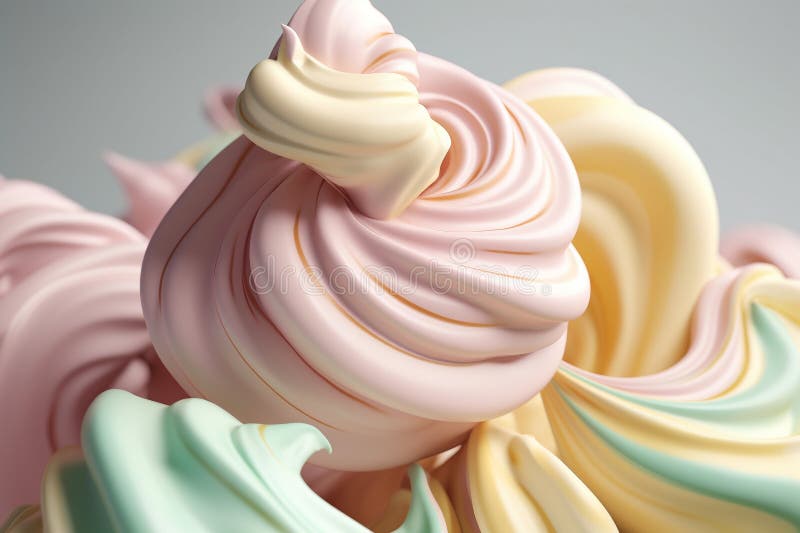 Abstract Illustration - Dynamic Colorful Cream Twirl, 3d Rendering ...