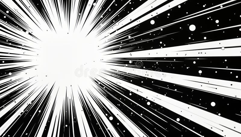 Abstract Illustration with Dynamic Manga, Anime Style Speed Lines ...