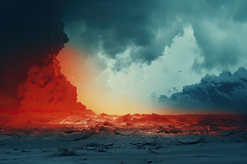 Abstract Illustration of Environmental Pollution, Disaster and ...