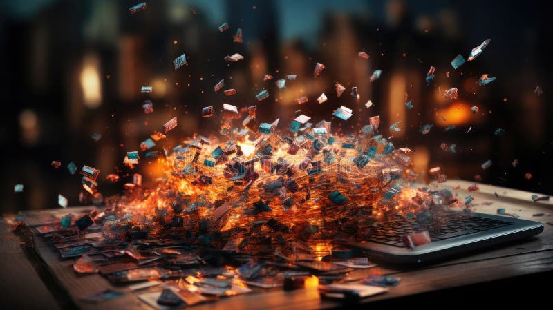 Computer Explosion Mind Stock Illustrations – 388 Computer Explosion ...