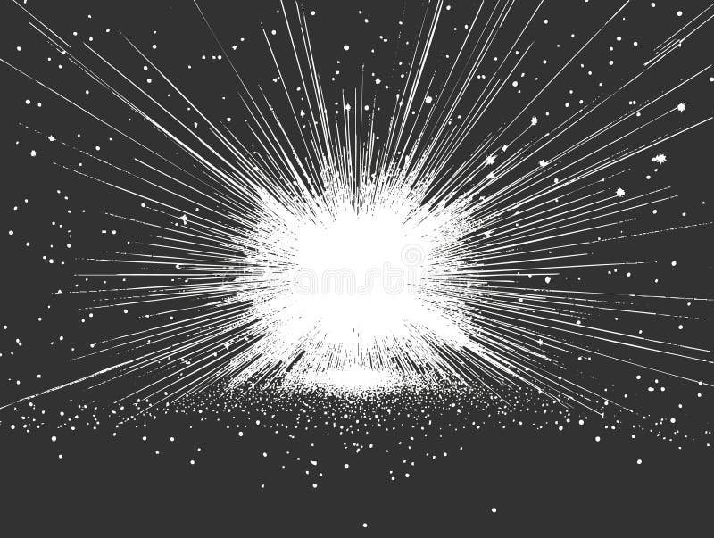 Abstract Illustration of an Explosive Burst of Light and Energy in ...