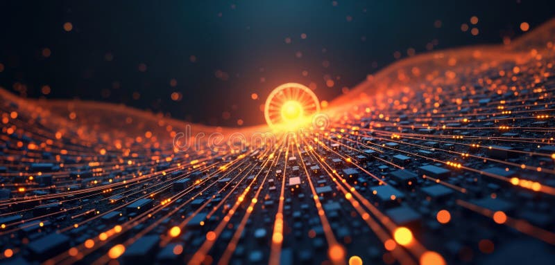 Abstract Illustration of Exponential Tech Growth. Intricate Network of ...