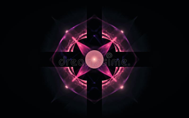 Abstract Illustration of a Fantastic Star with Many Rays on a Black ...