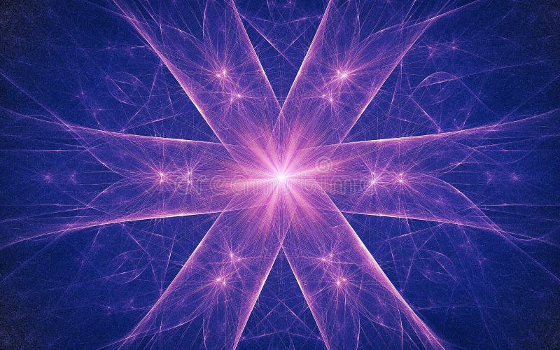Abstract Illustration of a Fantastic Star with Many Rays on a Black ...
