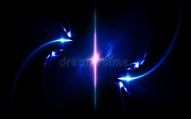 Abstract Illustration of a Fantastic Star with Many Rays on a Black ...