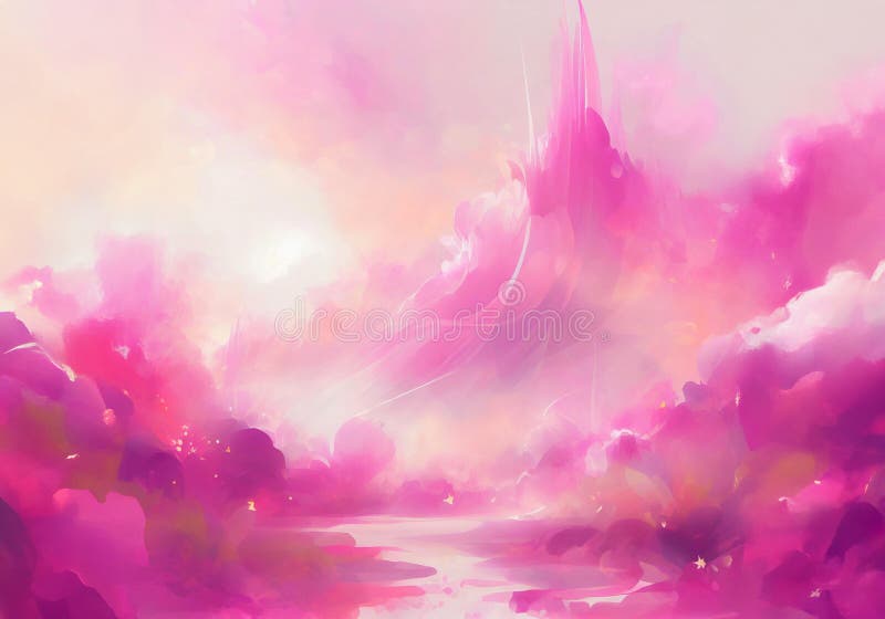 Abstract Illustration of Fantasy Pink Background Stock Illustration ...