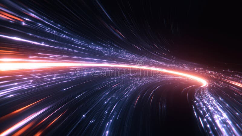 Abstract Illustration of Fast Light Trails in Motion. Dynamic Lines of ...
