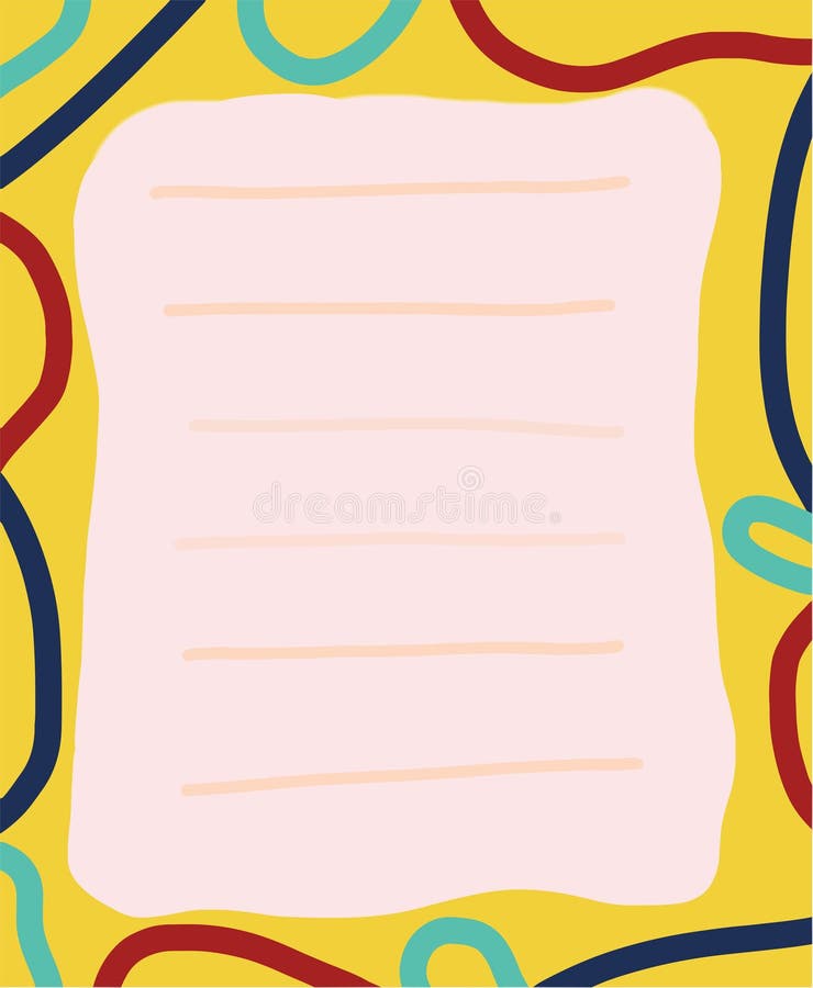 Colorful Memo Note with Abstract Shapes Illustration Stock Illustration ...