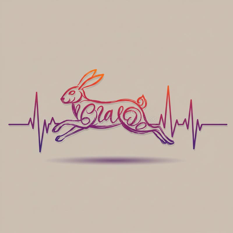 Abstract Illustration Features a Stylized Rabbit Formed by Colorful ...