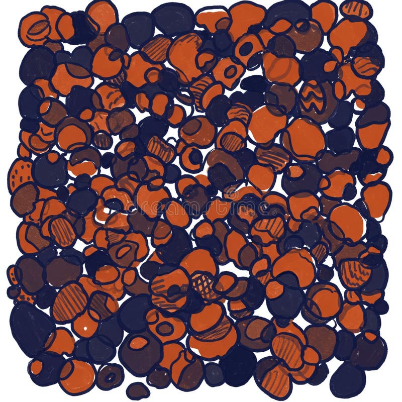 Abstract Illustration Featuring an Array of Organic, Pebble-like Shapes ...