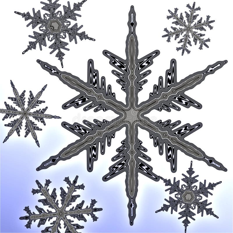 Sprinkled with Groovy Snowflakes Stock Illustration - Illustration of ...