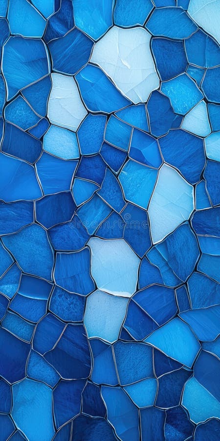 Abstract Illustration Featuring Blue Hexagonal Ice Cracks on Solid ...