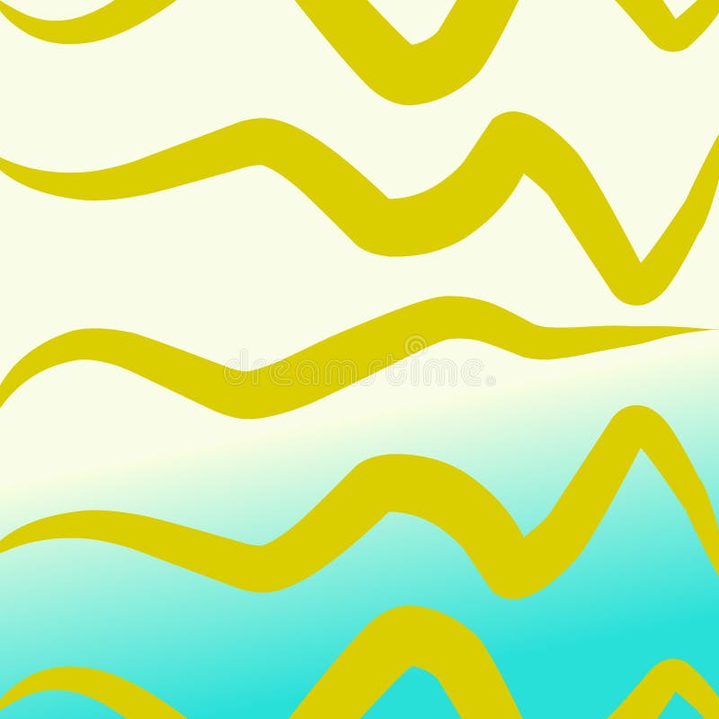 Wavy Yellow Lines on a Gradient Background Stock Illustration ...