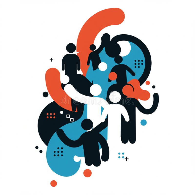 Abstract Illustration Featuring Simplistic, Stylized Human Figures ...