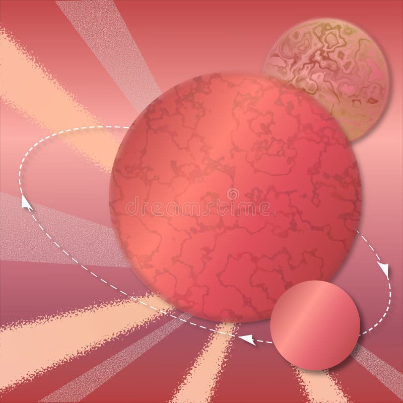 The pink planets stock illustration. Illustration of alternate - 223320829