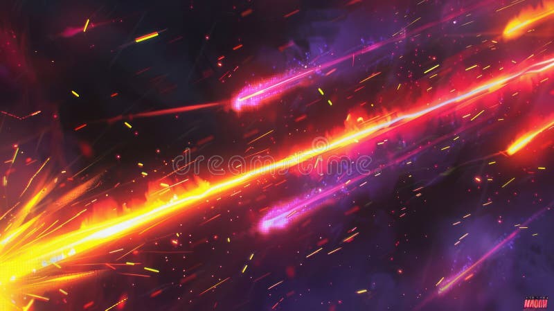 Abstract Illustration Featuring Vibrant Energy Beams and Cosmic ...