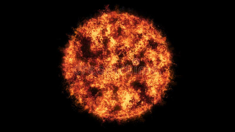 Abstract Illustration of Fire Ball Explosion Like the Sun, Isolated on ...