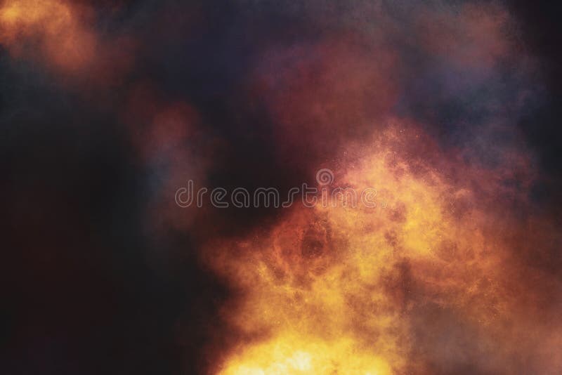 Abstract Illustration. Flame and Fire is Burning at Dark and Black ...