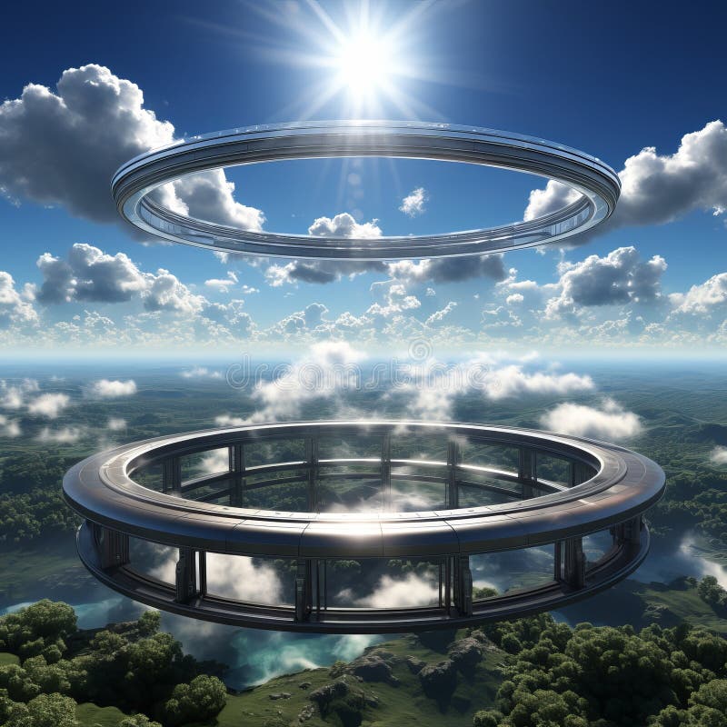 Abstract Illustration of a Flat Earth Under a Dome. Stock Photo - Image ...