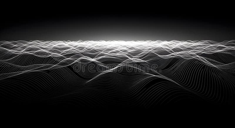 Abstract Illustration of Flowing White Lines Creating a Dynamic and ...