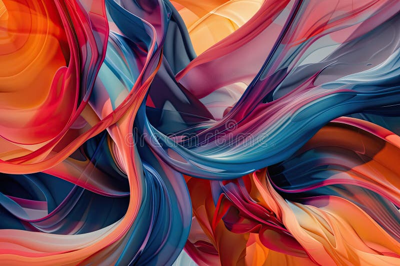 Abstract Illustration of Fluid and Dynamic Forms, Expressing the ...