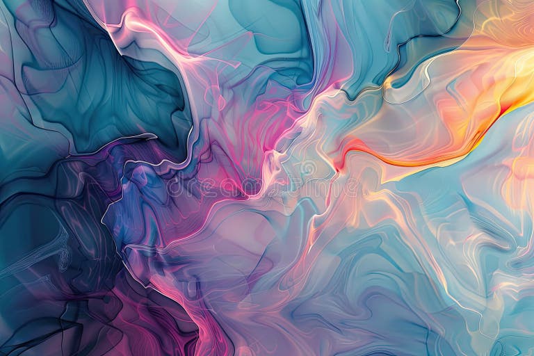 Abstract Illustration of Fluid and Dynamic Forms, Expressing the ...