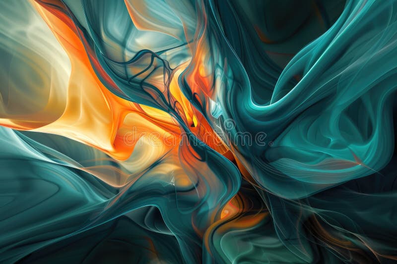 Abstract Illustration of Fluid and Dynamic Forms, Expressing the ...