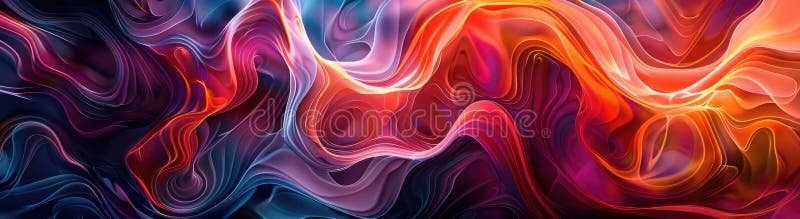 Abstract Illustration of Fluid and Dynamic Forms, Expressing the ...