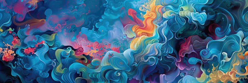 Abstract Illustration of Fluid and Dynamic Forms, Expressing the ...