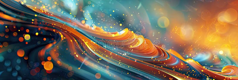 Abstract Illustration of Fluid and Dynamic Forms, Expressing the ...