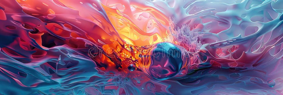 Abstract Illustration of Fluid and Dynamic Forms, Expressing the ...