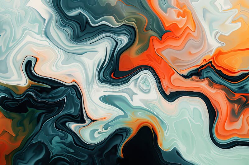 Abstract Illustration of Fluid and Dynamic Forms, Expressing the ...