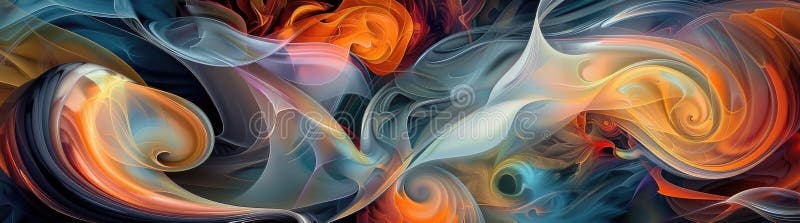 Abstract Illustration of Fluid and Dynamic Forms, Expressing the ...