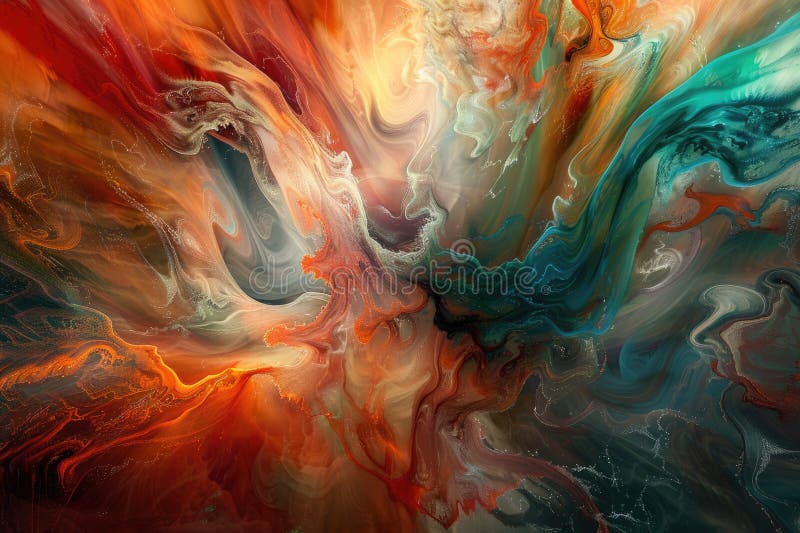 Abstract Illustration of Fluid and Dynamic Forms, Expressing the ...