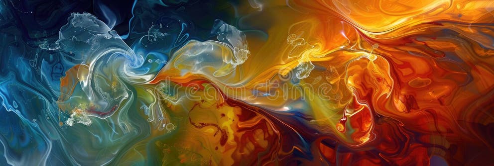 Abstract Illustration of Fluid and Dynamic Forms, Expressing the ...