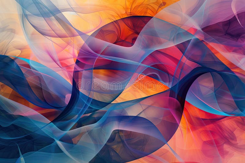 Abstract Illustration of Fluid and Dynamic Forms, Expressing the ...