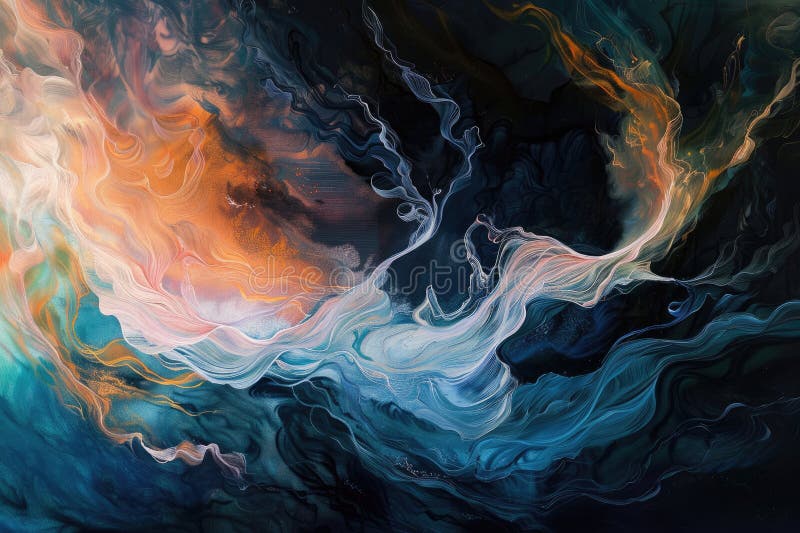 Abstract Illustration of Fluid and Dynamic Forms, Expressing the ...