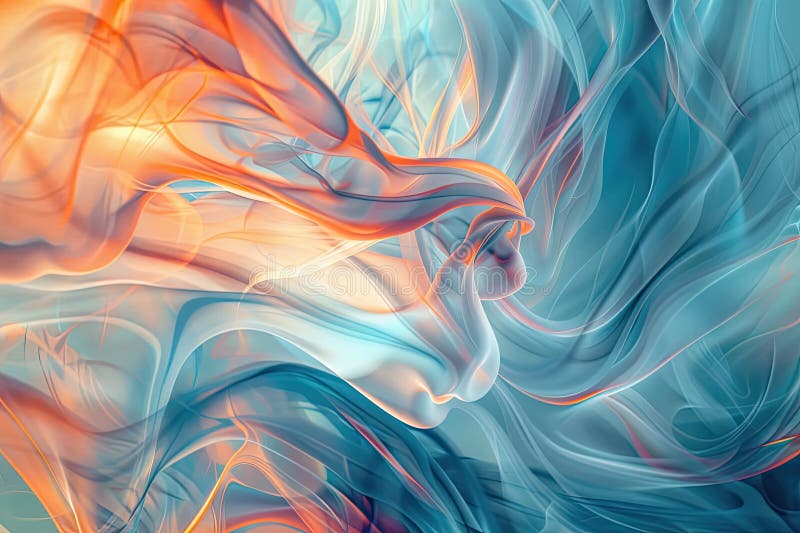 Abstract Illustration of Fluid and Dynamic Forms, Expressing the ...