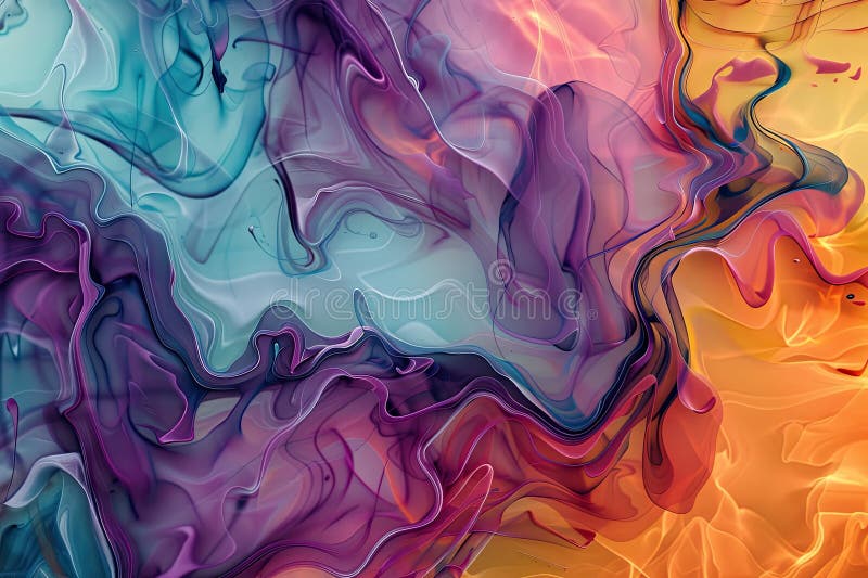 Abstract Illustration of Fluid and Dynamic Forms, Expressing the ...