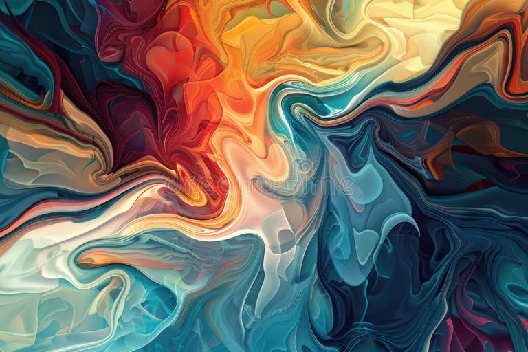 Abstract Illustration of Fluid and Dynamic Forms, Expressing the ...