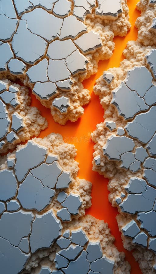 Abstract Illustration of Fractured Mineral Pattern in Earth Tones. Gray ...