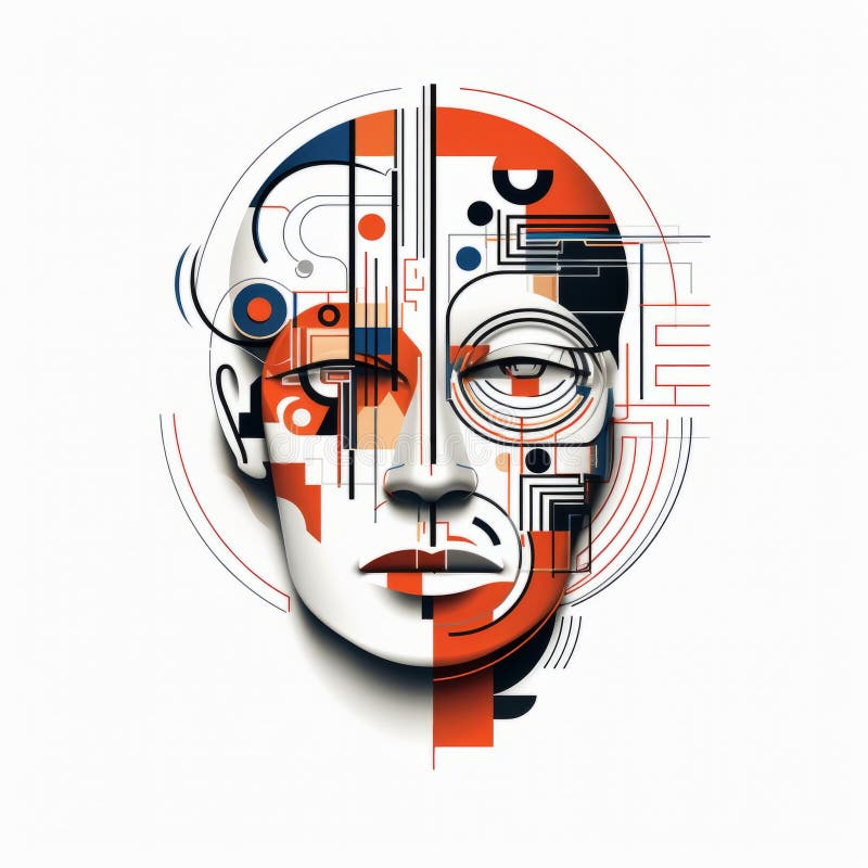 Abstract Illustration of Futuristic Artificial Being in Modular ...