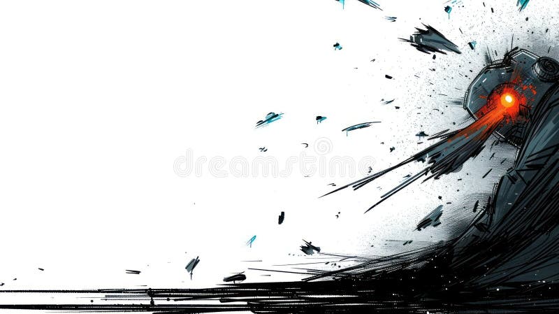 Abstract Illustration of a Futuristic Object with Dynamic Lines and ...