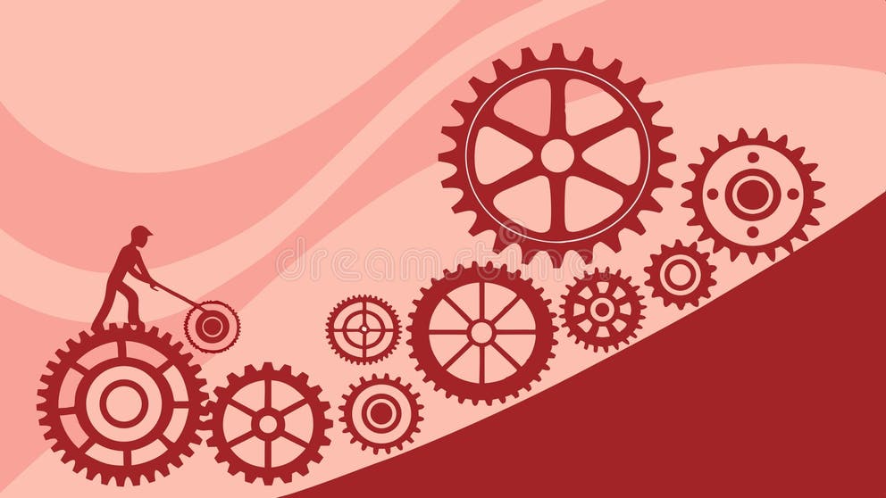 Abstract Illustration of Gears and Cogs, Symbolizing Process Vector ...