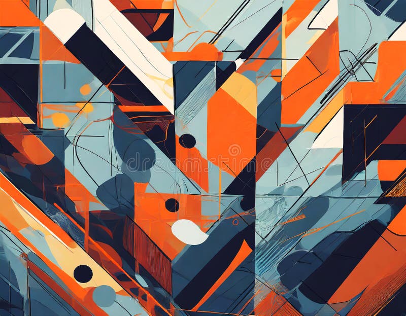 Abstract Illustration and Geometric Pattern. Modern Art Drawing on ...