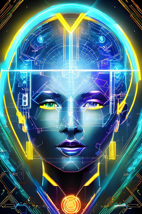 Virtual Reality Girl 3D Illustration Stock Illustration - Illustration ...