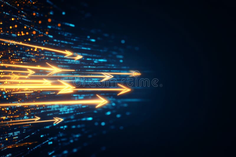 Abstract Illustration of Glowing Arrows Symbolizing Digital ...