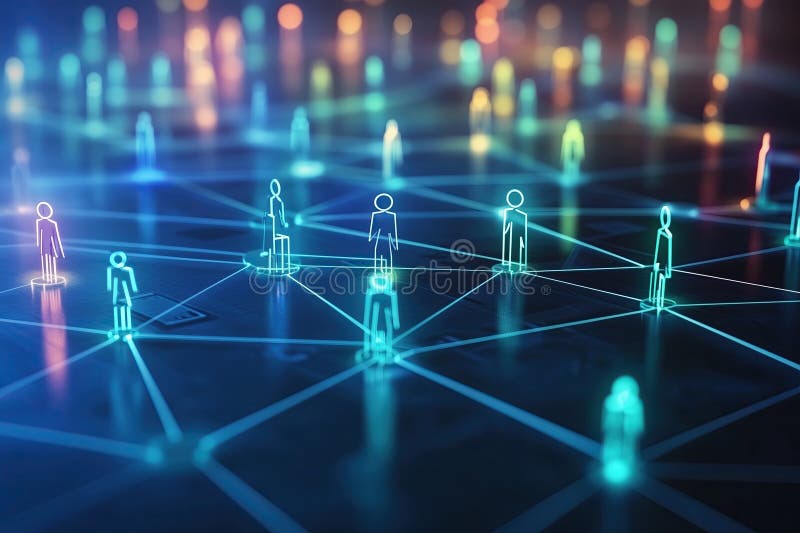 Abstract Illustration of Glowing Interconnected Nodes Representing ...