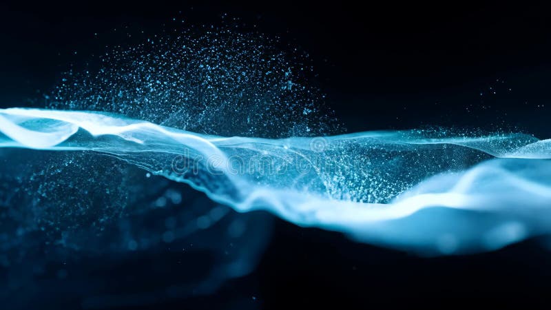 Abstract of the Glowing Water with Sparkling Waves Splashing Seamlessly ...